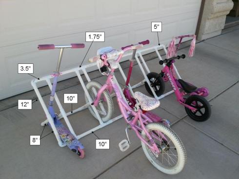 DIY PVC Bike Rack | My Gems of Parenting